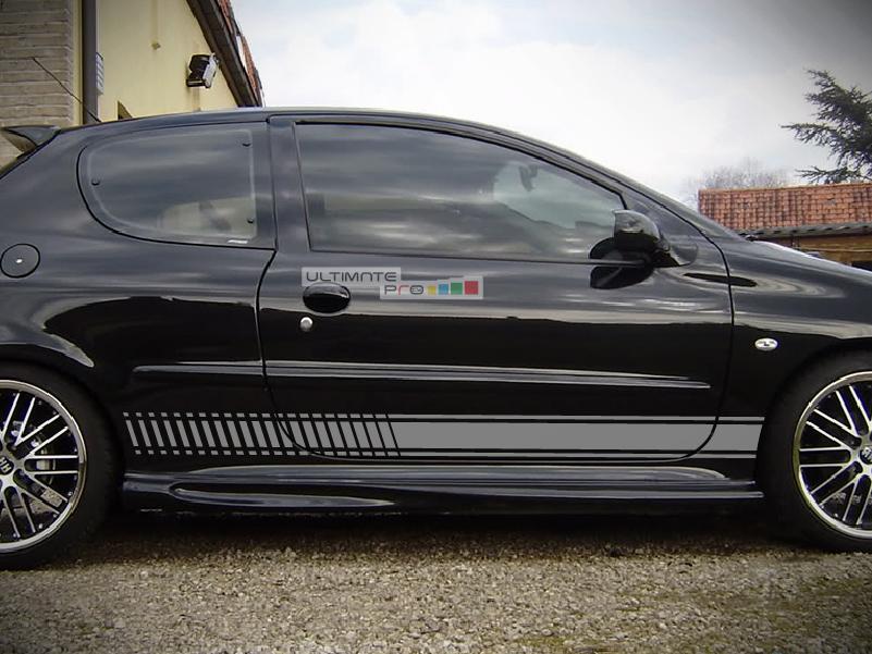 Decal Sticker Vinyl Side Racing Stripes Peugeot 206 decals