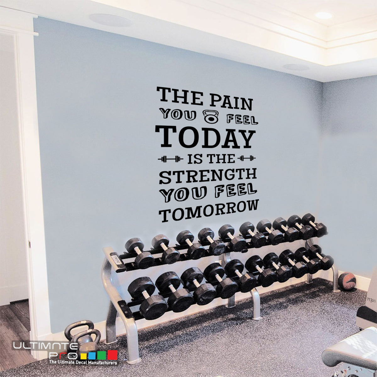 Decals quotes gym Sticker Motivation Today is the Strength you Feel