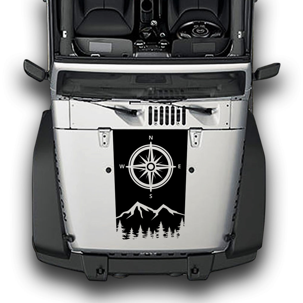 Hood Compass Stripes, Decals for JK wrangler hood decals